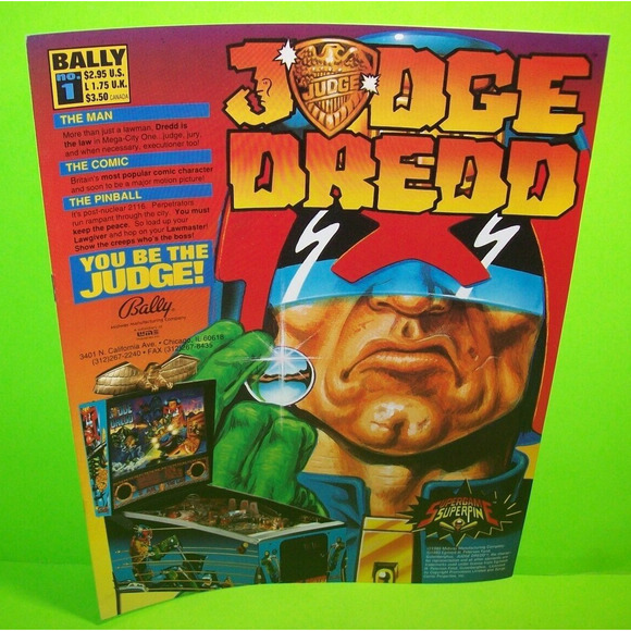 Bally | Art | Judge Dredd Pinball Machine Comic Book Flyer Original 993 ...